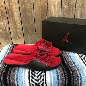 Jordan | Shoes | Nike Jordan Hydro 7 V2 Slide Sandals Gym Red Black ...